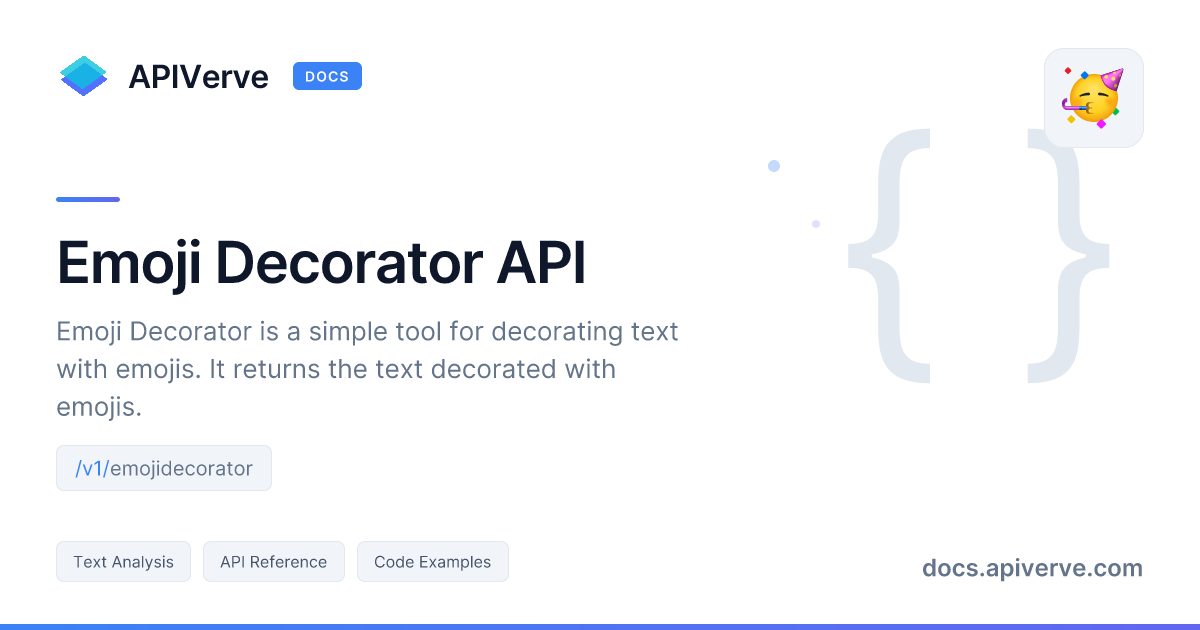 Emoji Decorator API Documentation - APIVerve Developer Guide